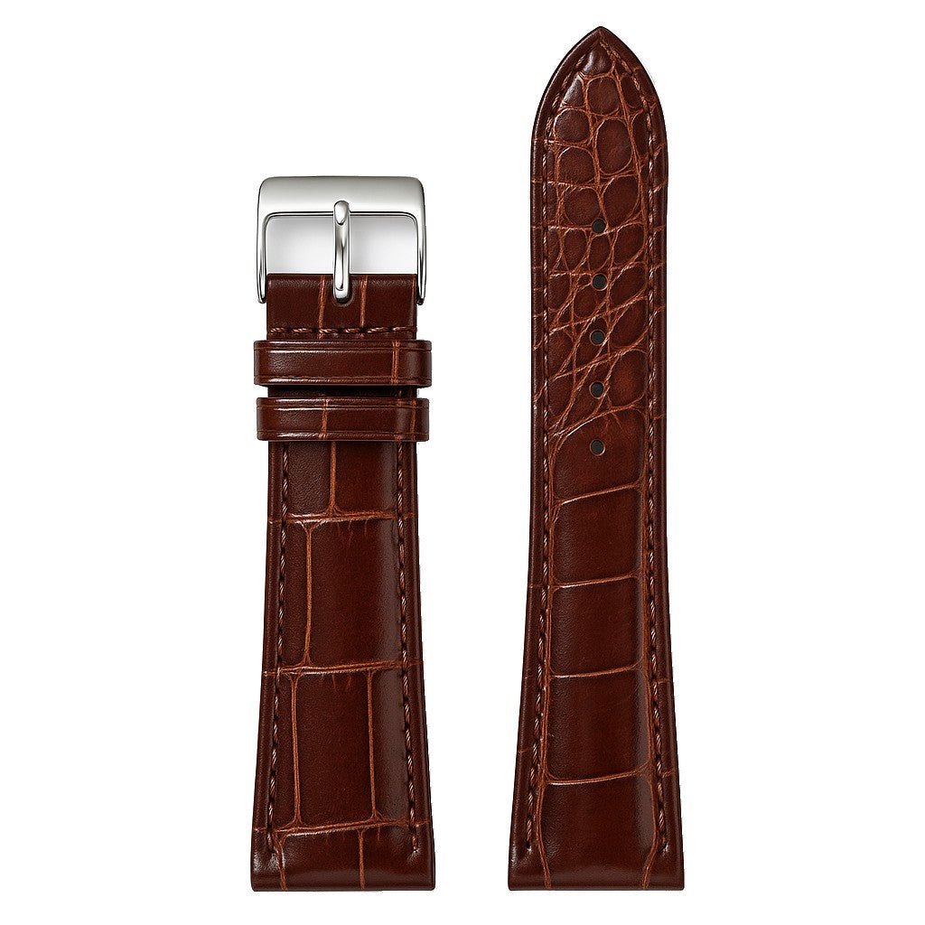 Polished Genuine Alligator Watch Band — Strapped For Time